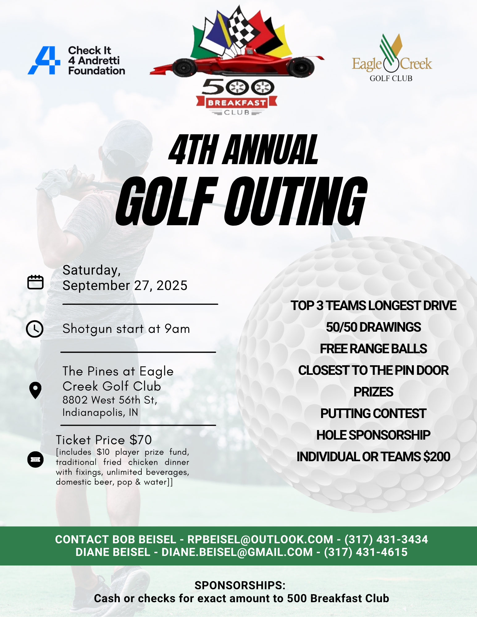 500 Breakfast Club 4th Annual Golf Outing - CheckIt4Andretti Foundation